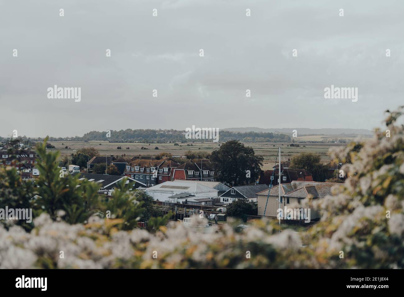 Rye, UK - October 10, 2020: Scenic view over the greenery from ...
