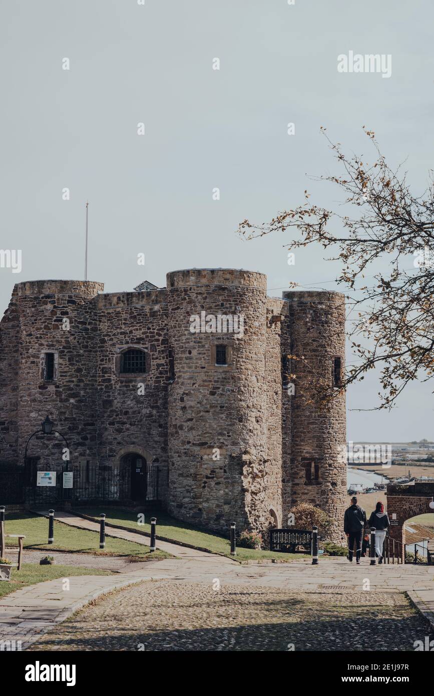 Rye, UK - October 10, 2020: View of Rye Castle, also known as Ypres ...