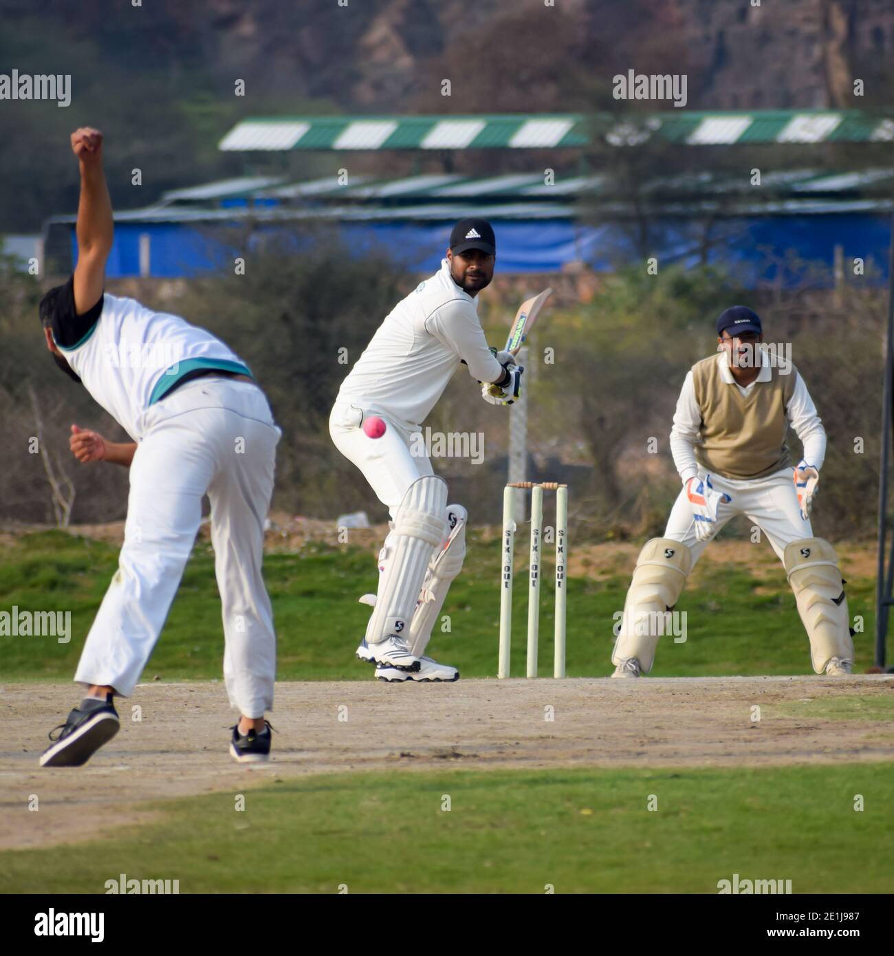 New Delhi India – July 01 2018 : Full length of cricketer playing on ...