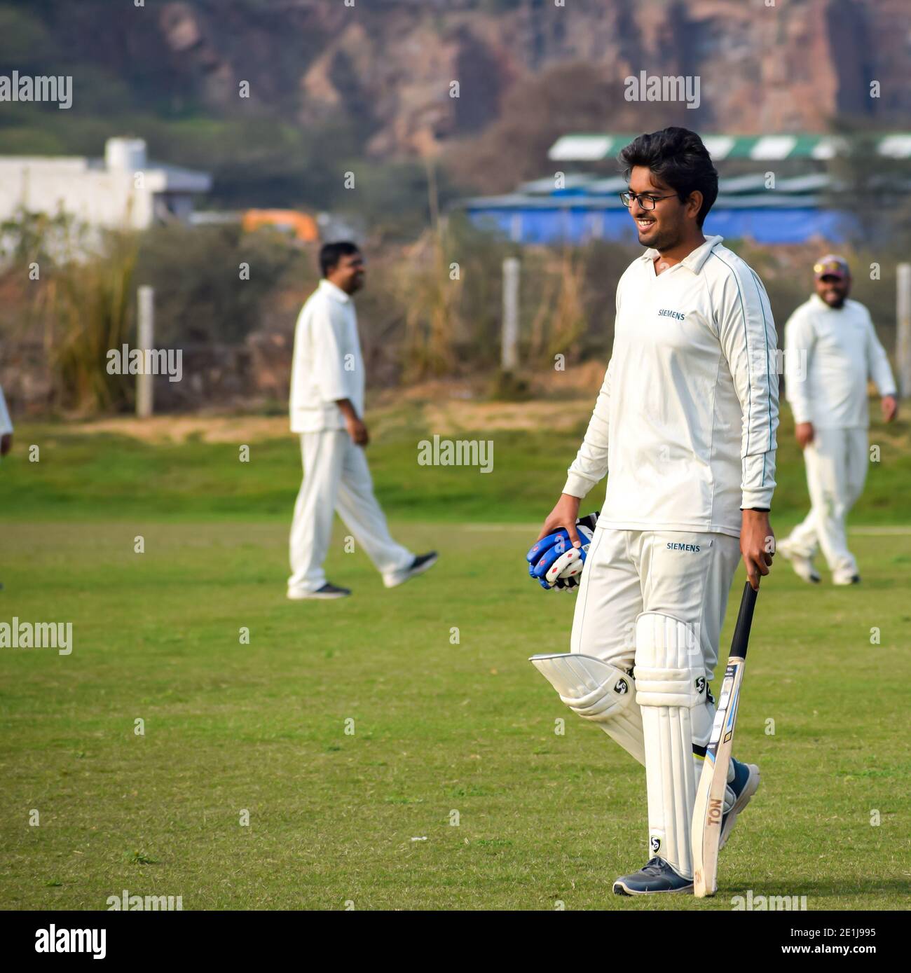 New Delhi India – July 01 2018 : Full length of cricketer playing on ...