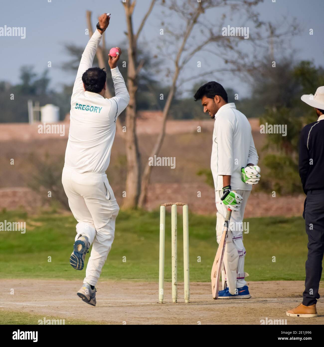 New Delhi India – July 01 2018 : Full length of cricketer playing on ...