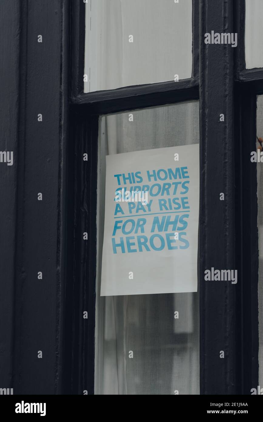 Rye, UK - October 10, 2020: This Home Supports a Pay Rise for NHS ...
