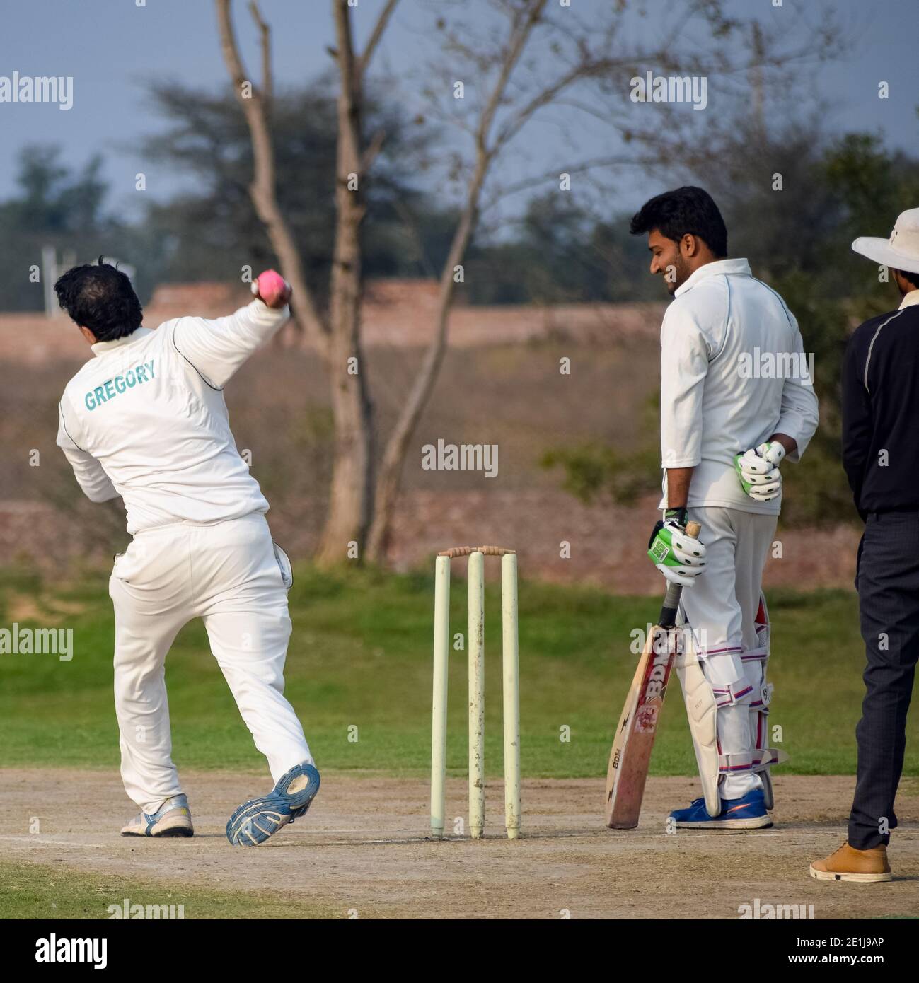 New Delhi India – July 01 2018 : Full length of cricketer playing on ...