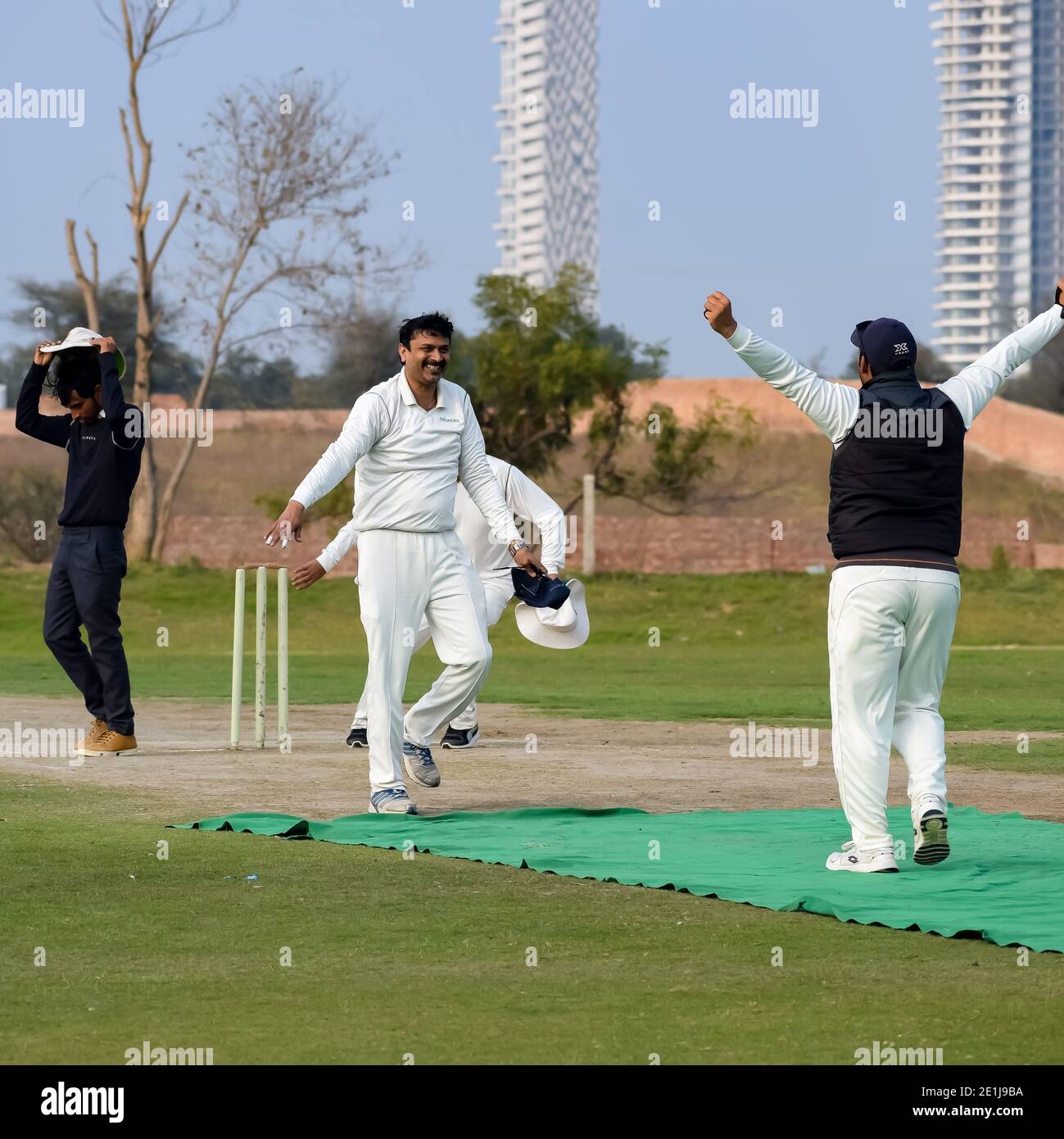 New Delhi India – July 01 2018 : Full length of cricketer playing on ...