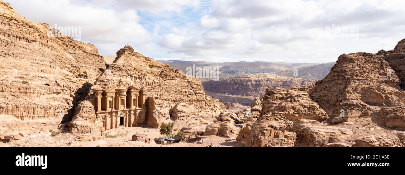 (Selective focus) Stunning view of the Ad Deir - Monastery in the ...