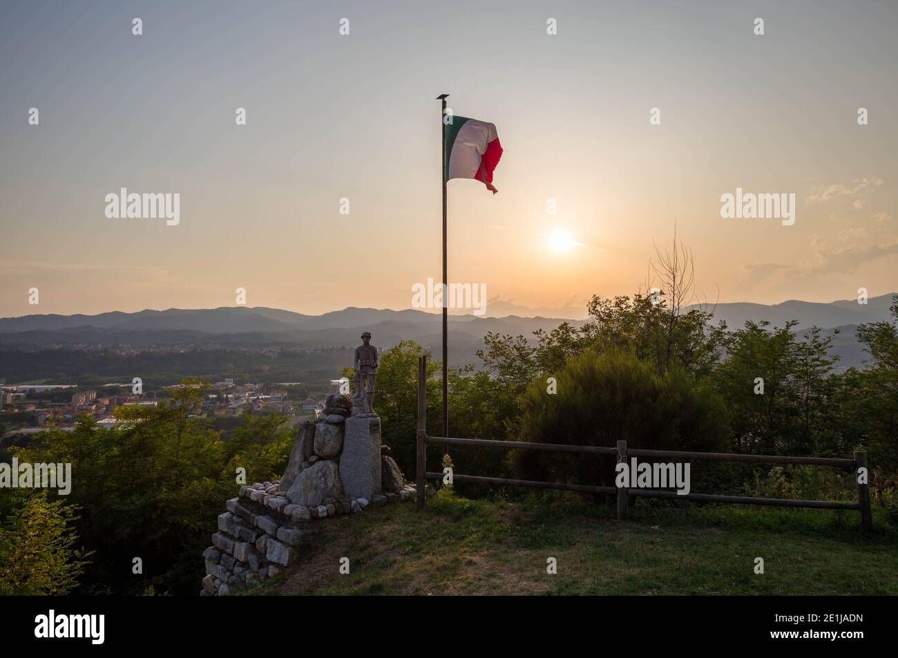 italian flag floating at sunset Stock Photo - Alamy