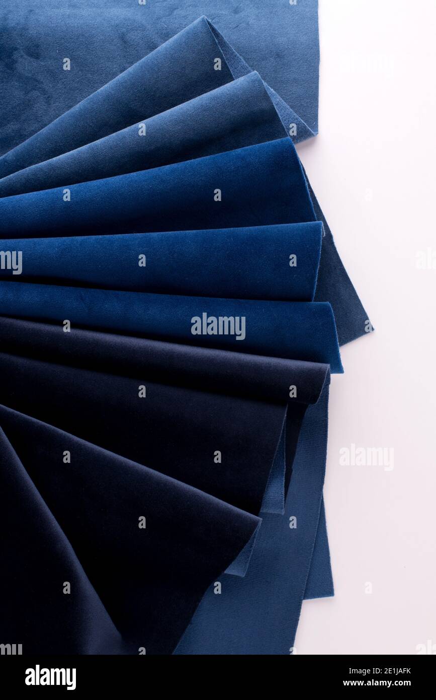 Deep blue velour textile. Fabric texture background Stock Photo - Alamy
