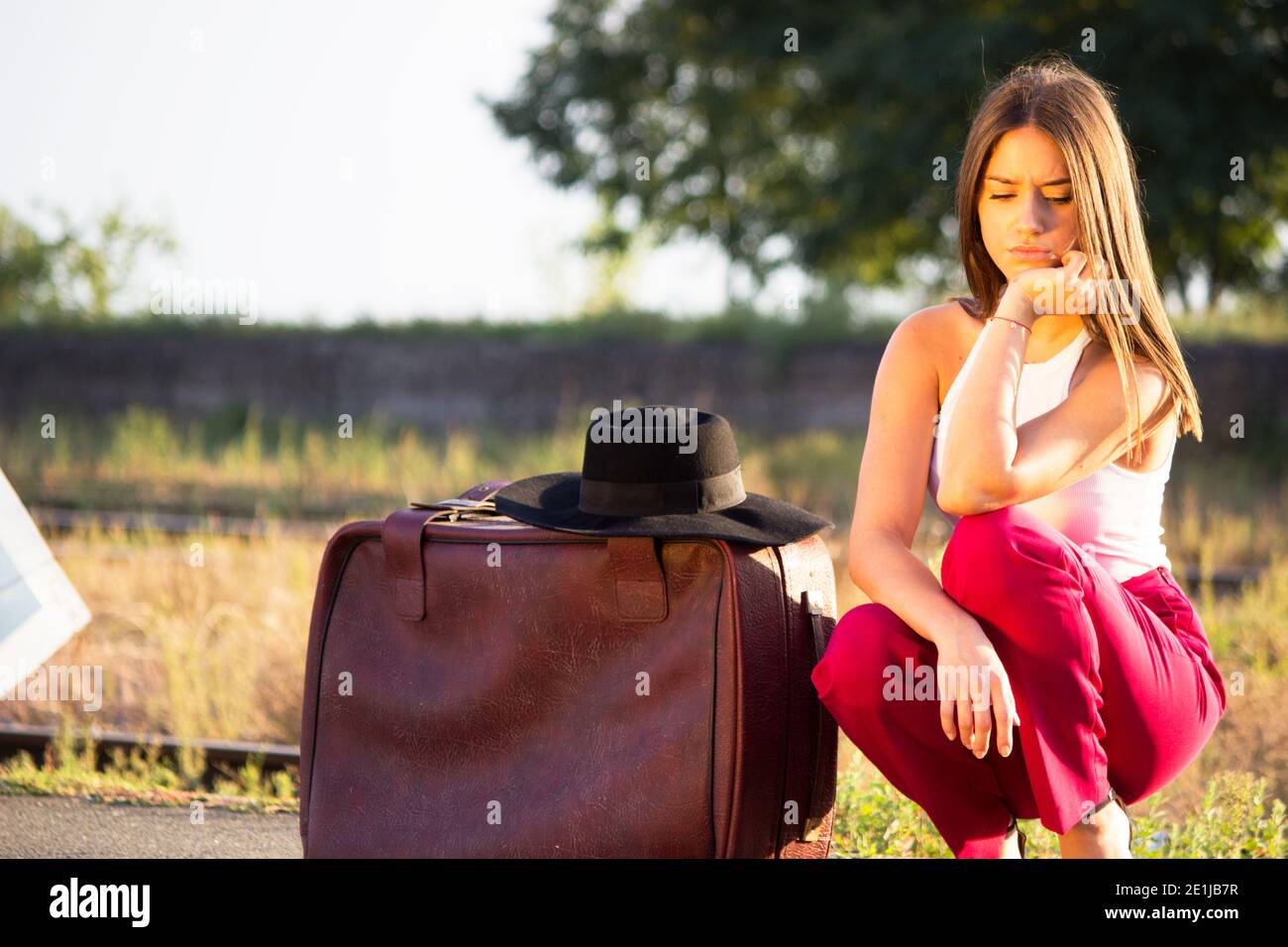 Crying girl train hi-res stock photography and images - Alamy