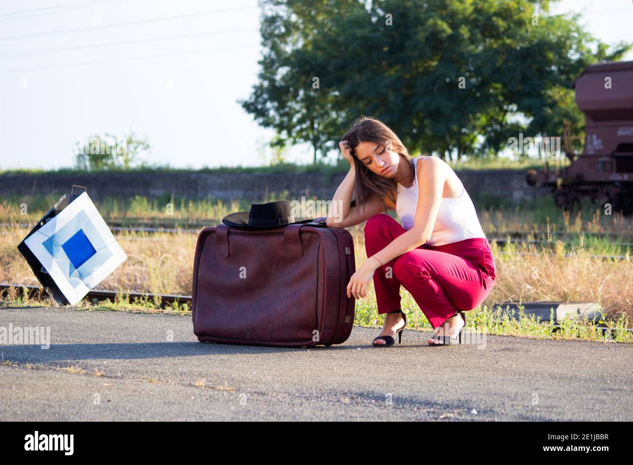 Crying girl train hi-res stock photography and images - Alamy