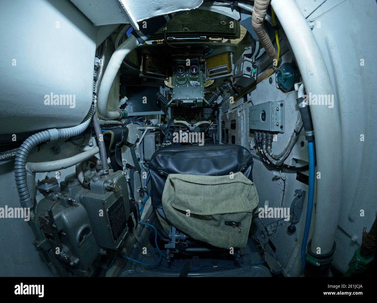 Armored vehicle gunner compartment steering wheel and seat - of an ...