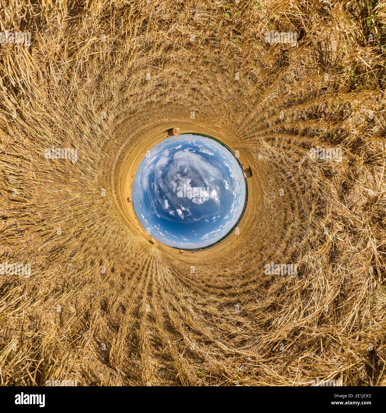 Blue little planet. Inversion of tiny planet transformation of ...