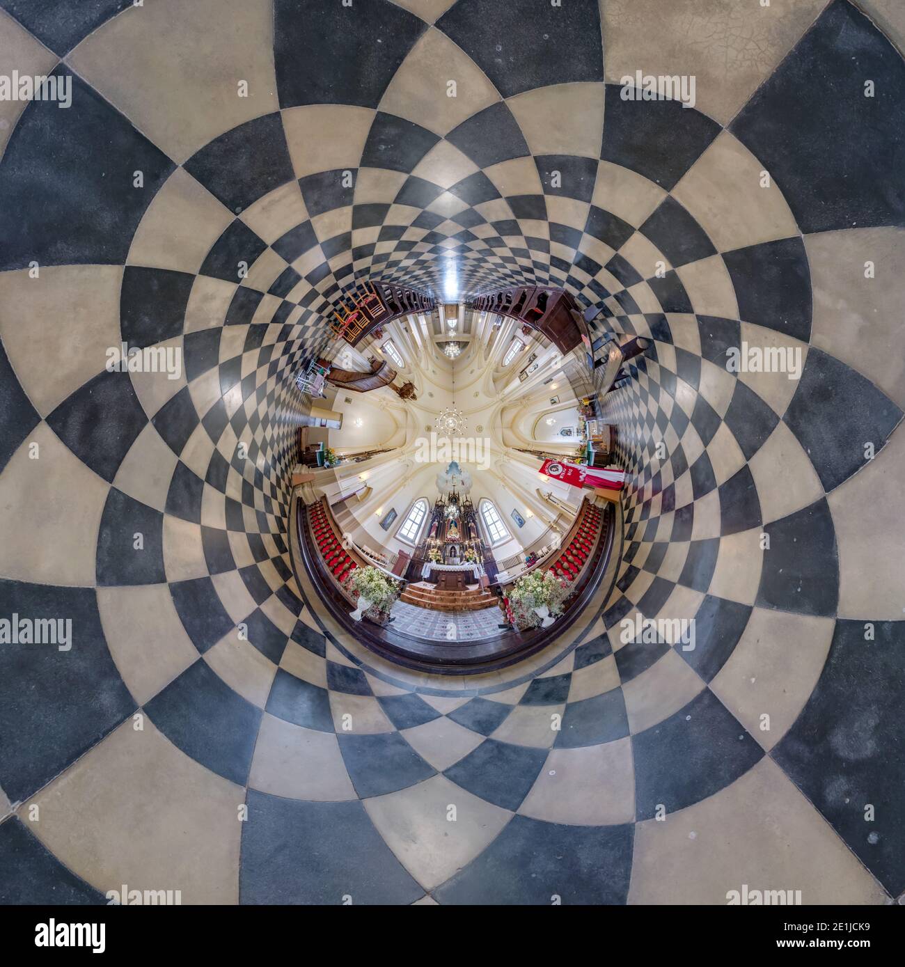 abstract tiny planet transformation of spherical panorama 360 degrees ...