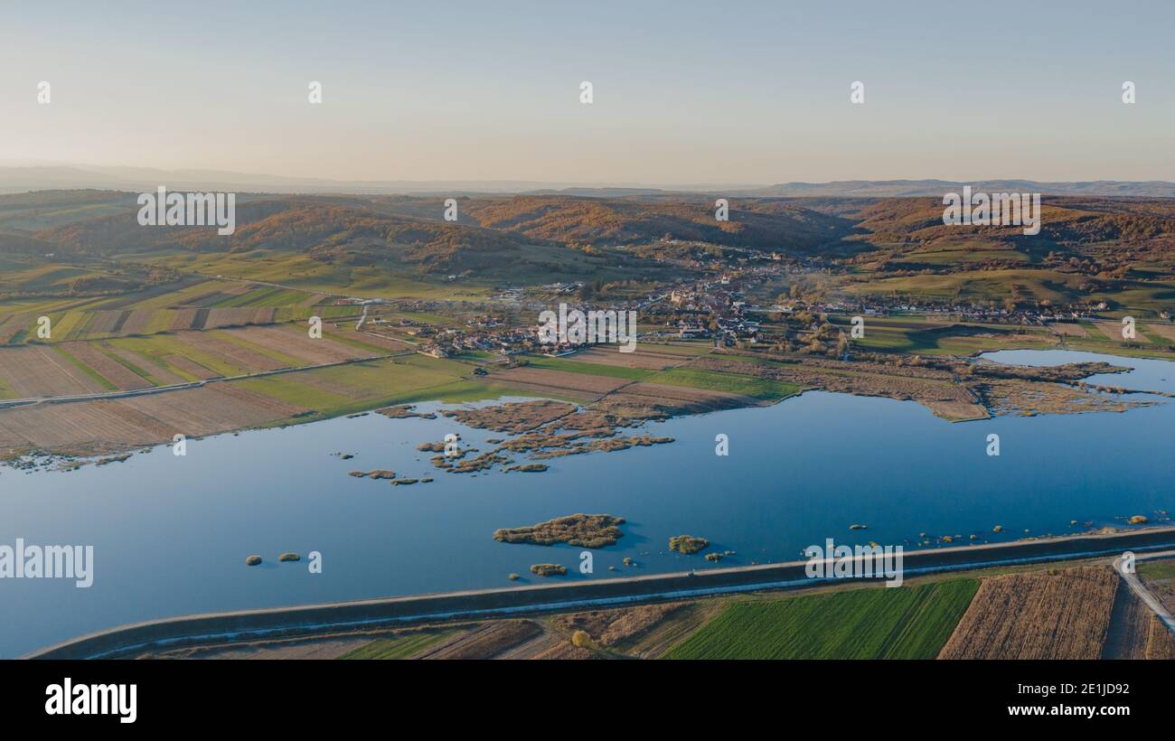 dam on the river and lakes on its edge Stock Photo - Alamy