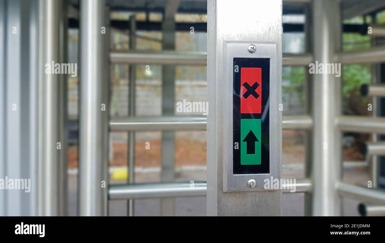 Modern entrance with a high level of security, automatic electronic ...