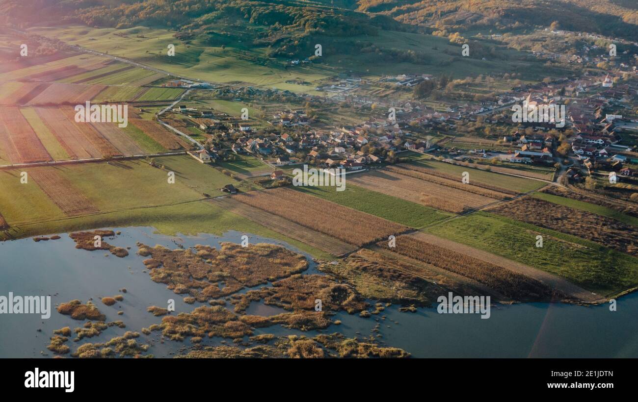 Aerial view forest lake foot hi-res stock photography and images - Alamy