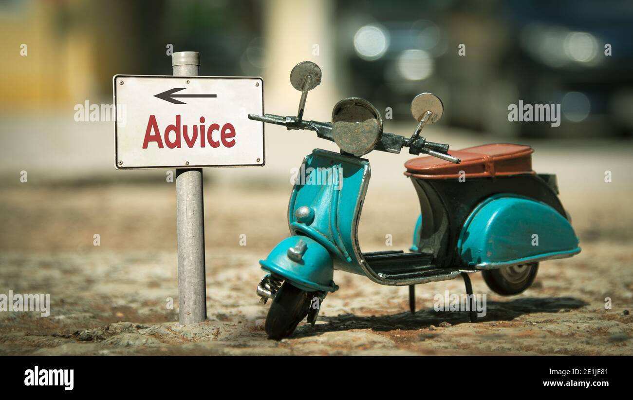 Street Sign the Direction Way to Advice Stock Photo - Alamy