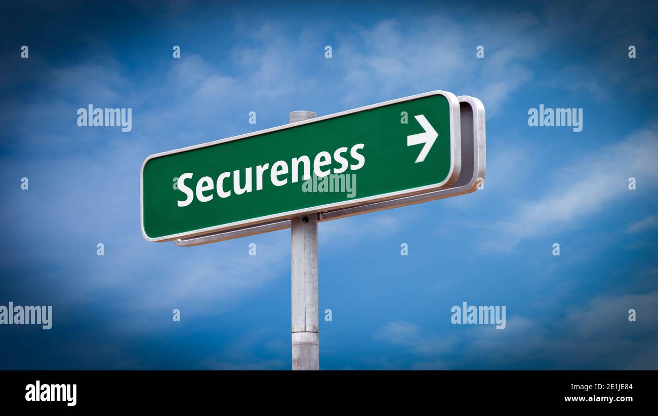 Street Sign the Direction Way to Secureness Stock Photo - Alamy