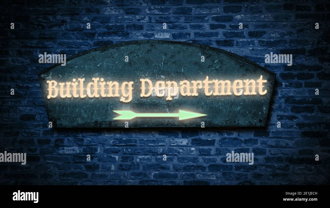 Street Sign the Direction Way to Building Department Stock Photo - Alamy
