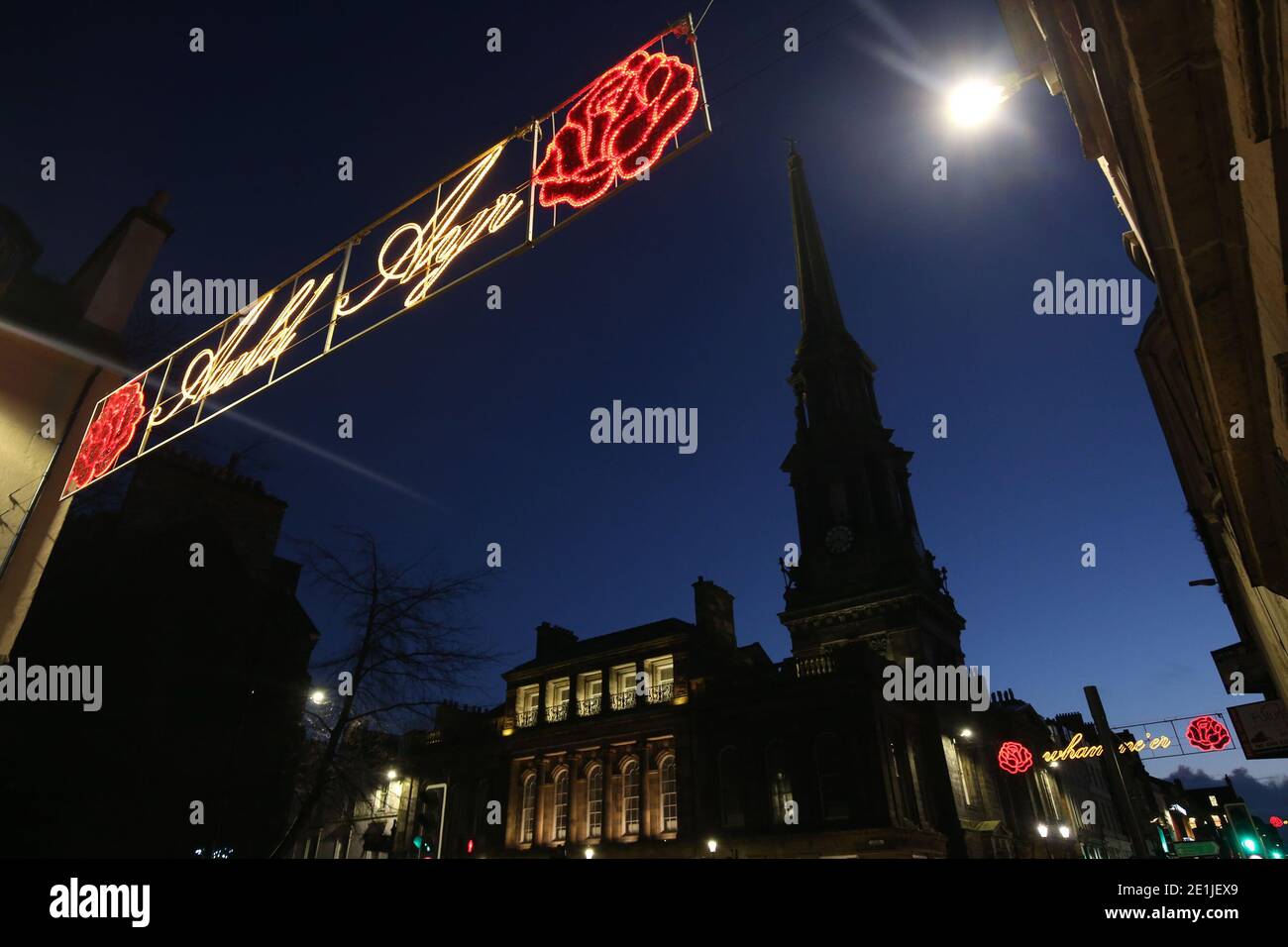 Ayr, Ayrshire, Scotland, UK. Christmas Lights and decorations. Taken at ...