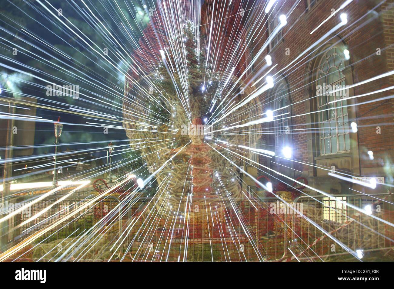 Troon, Ayrshire, Scotland, UK. Christmas lights and tree & a Jack in ...
