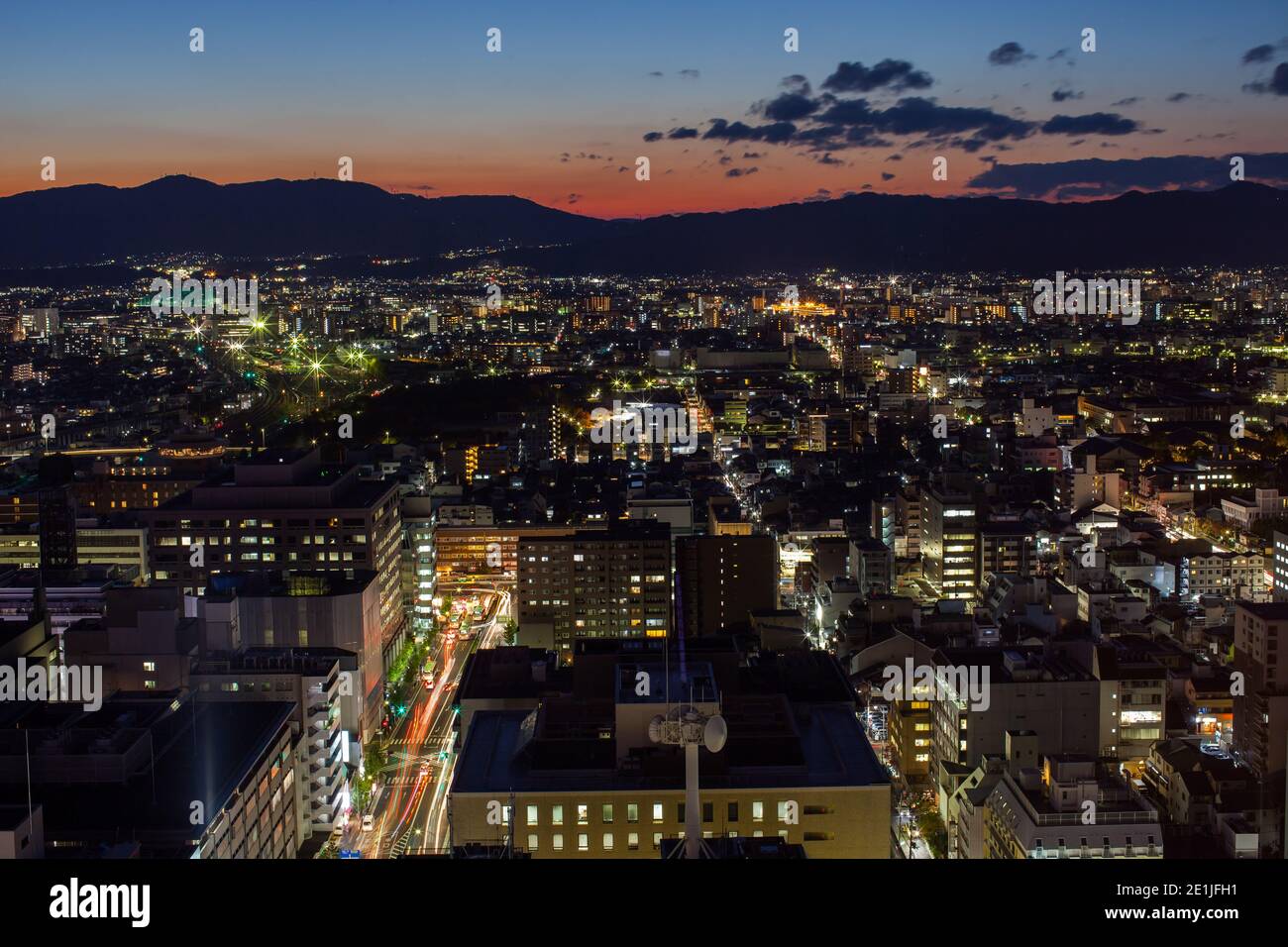 Night view city view Stock Photo - Alamy