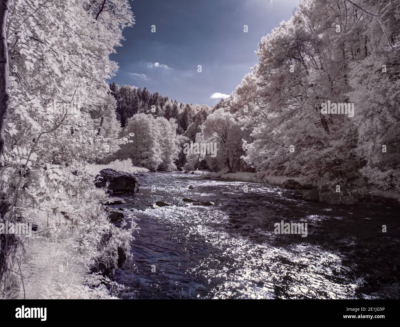 infrared photography - ir photo of landscape with tree under sky with ...