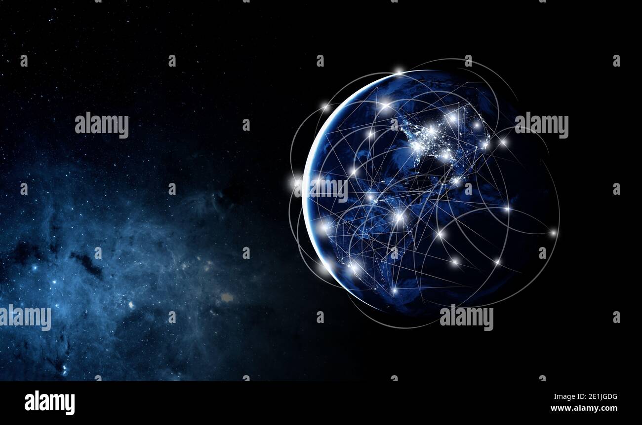 Global networking and international communication. Planet Earth as a ...