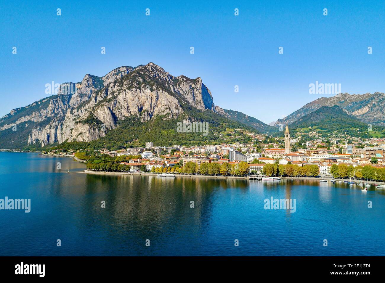 Lecco, Lake Como, Italy, Panoramic aerial view of the city Stock Photo - Alamy