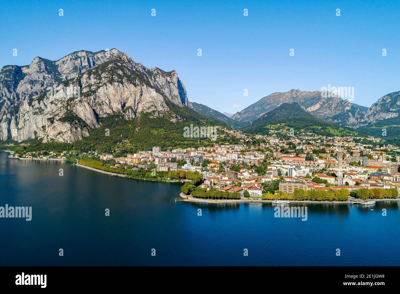 Lecco, Lake Como, Italy, Panoramic aerial view of the city Stock Photo - Alamy