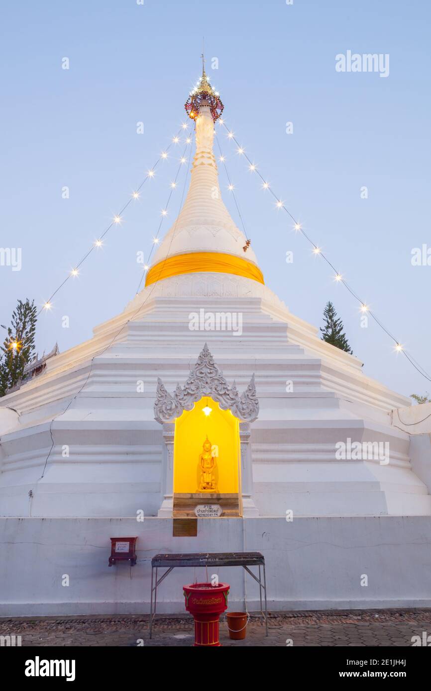 pagoda decorated by lighting at night time Stock Photo - Alamy