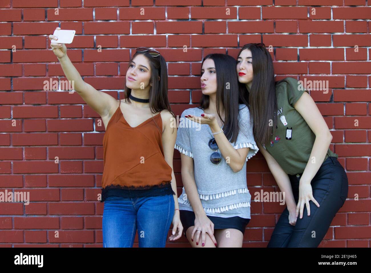 selfie time girls Stock Photo - Alamy