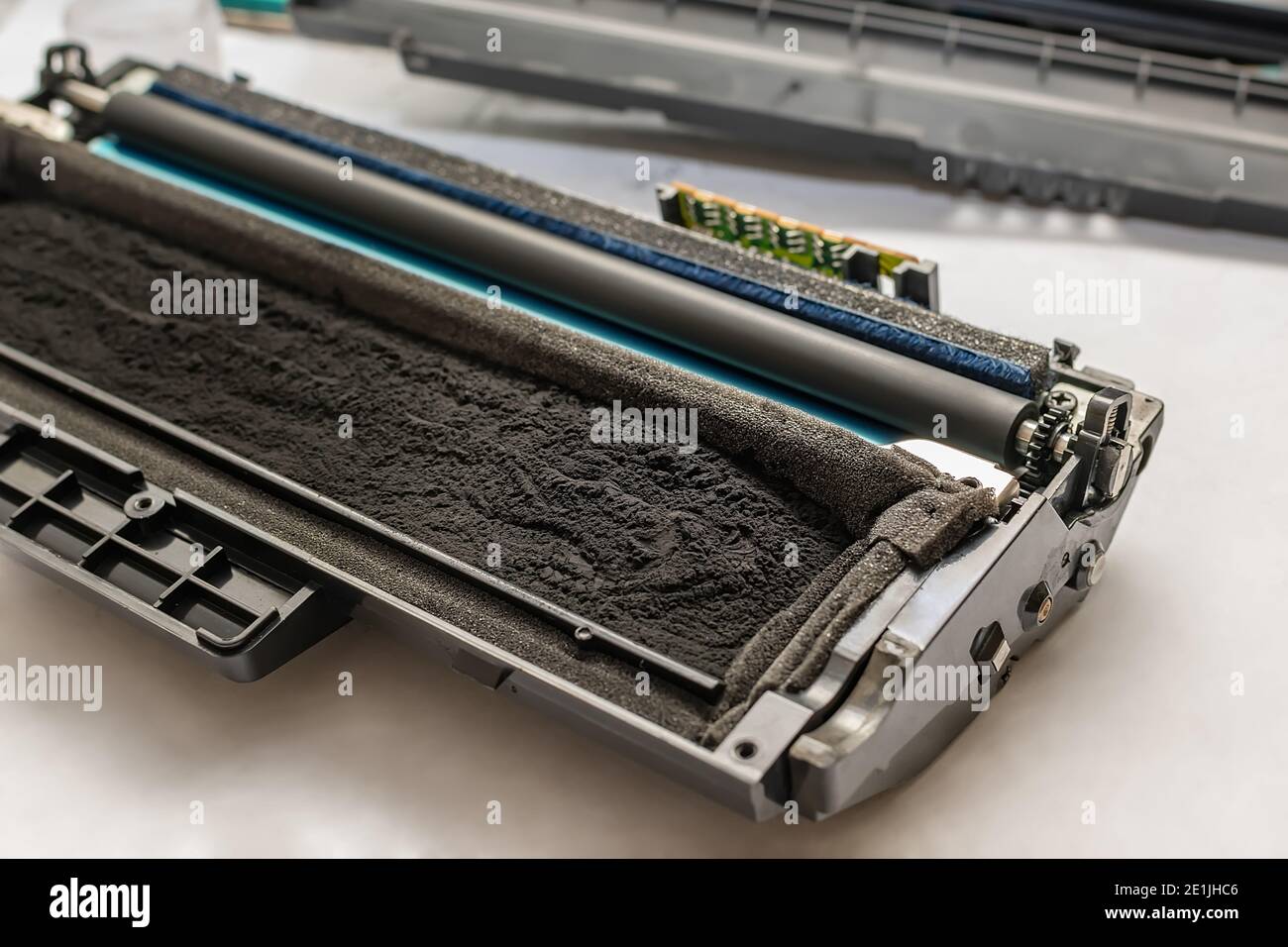 the cartridge from the laser printer, filled with toner, paint, with a ...