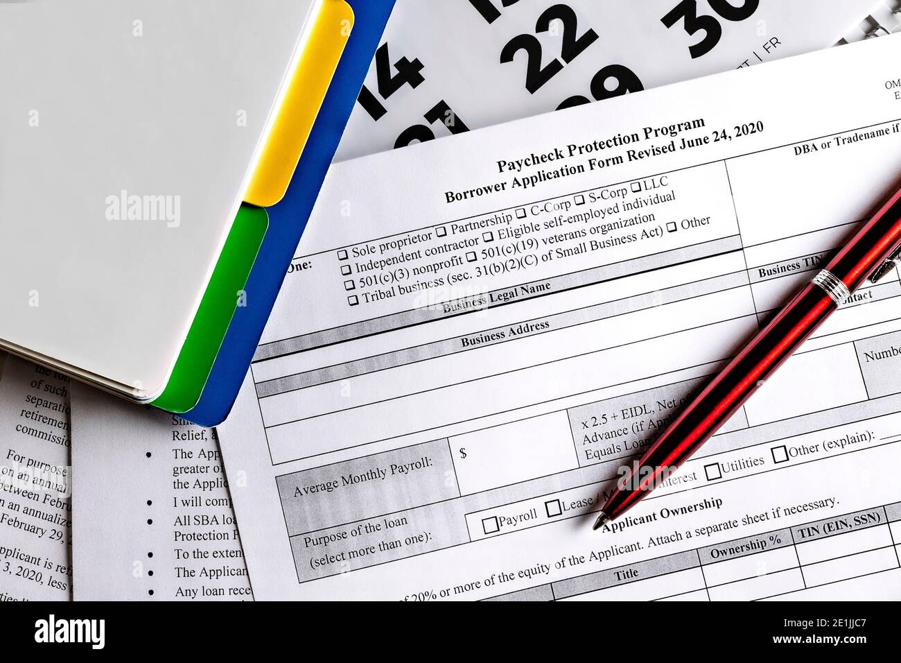 paycheck protection program second draw. borrower application form ...