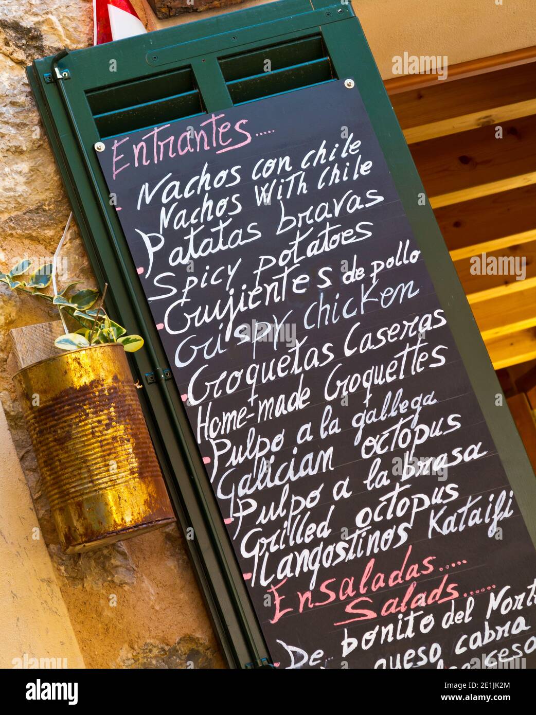 Spanish restaurant menu hi-res stock photography and images - Alamy
