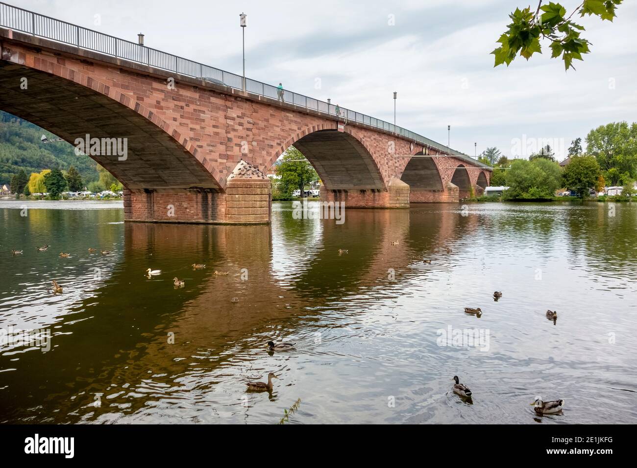 Historic stone bridge in Miltenberg, a town in Lower Franconia, Bavaria ...