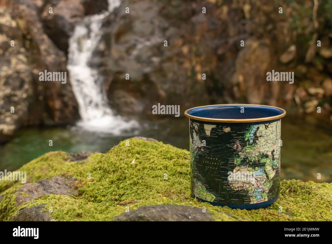 Metal Cup by the Waterfall at National Trust Craflwyn and Beddgelert ...