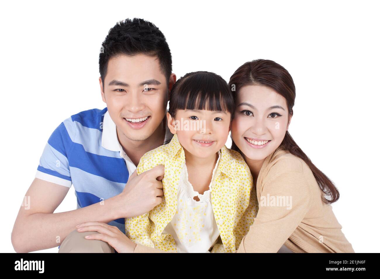 Portrait of a happy family with one child high quality photo Stock ...
