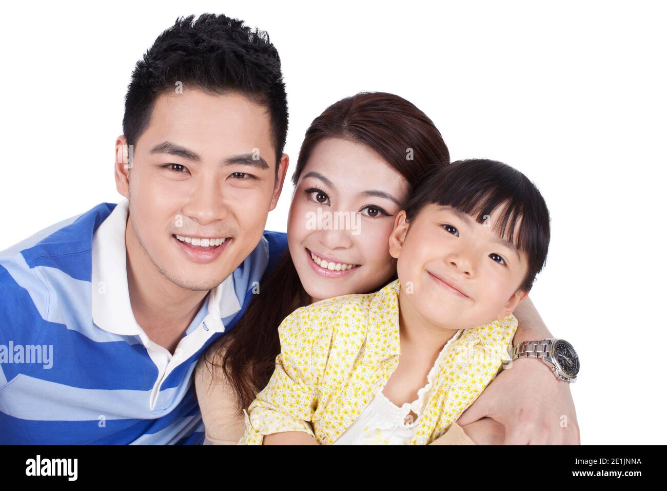 Portrait of a happy family with one child high quality photo Stock ...