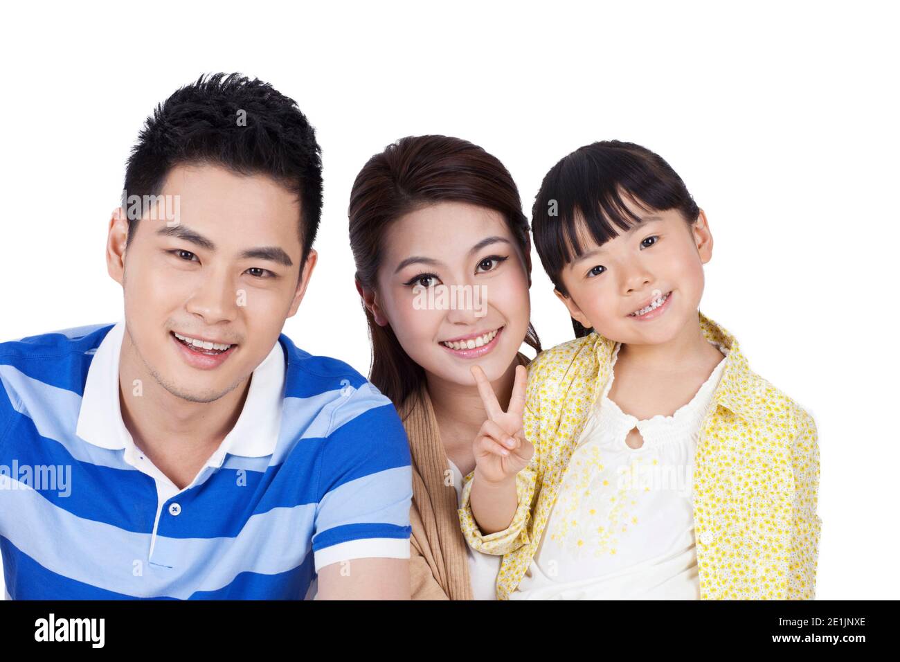 Portrait of a happy family with one child high quality photo Stock ...