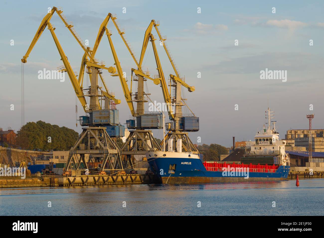 VYBORG, RUSSIA - OCTOBER 03, 2020: The cargo ship "Aurelia" of the ...