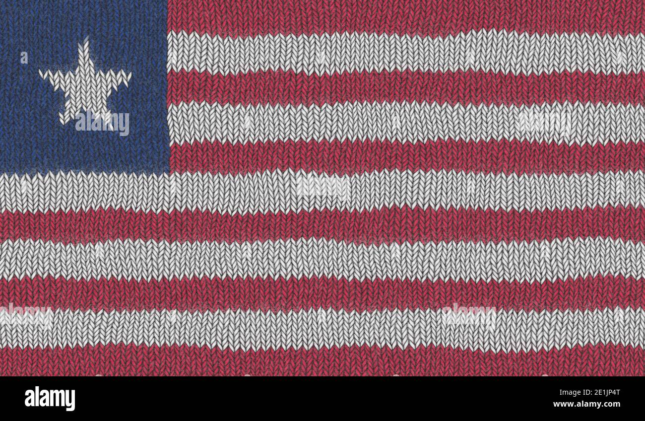 Illustration of a Knitted Flag of Liberia Stock Photo - Alamy