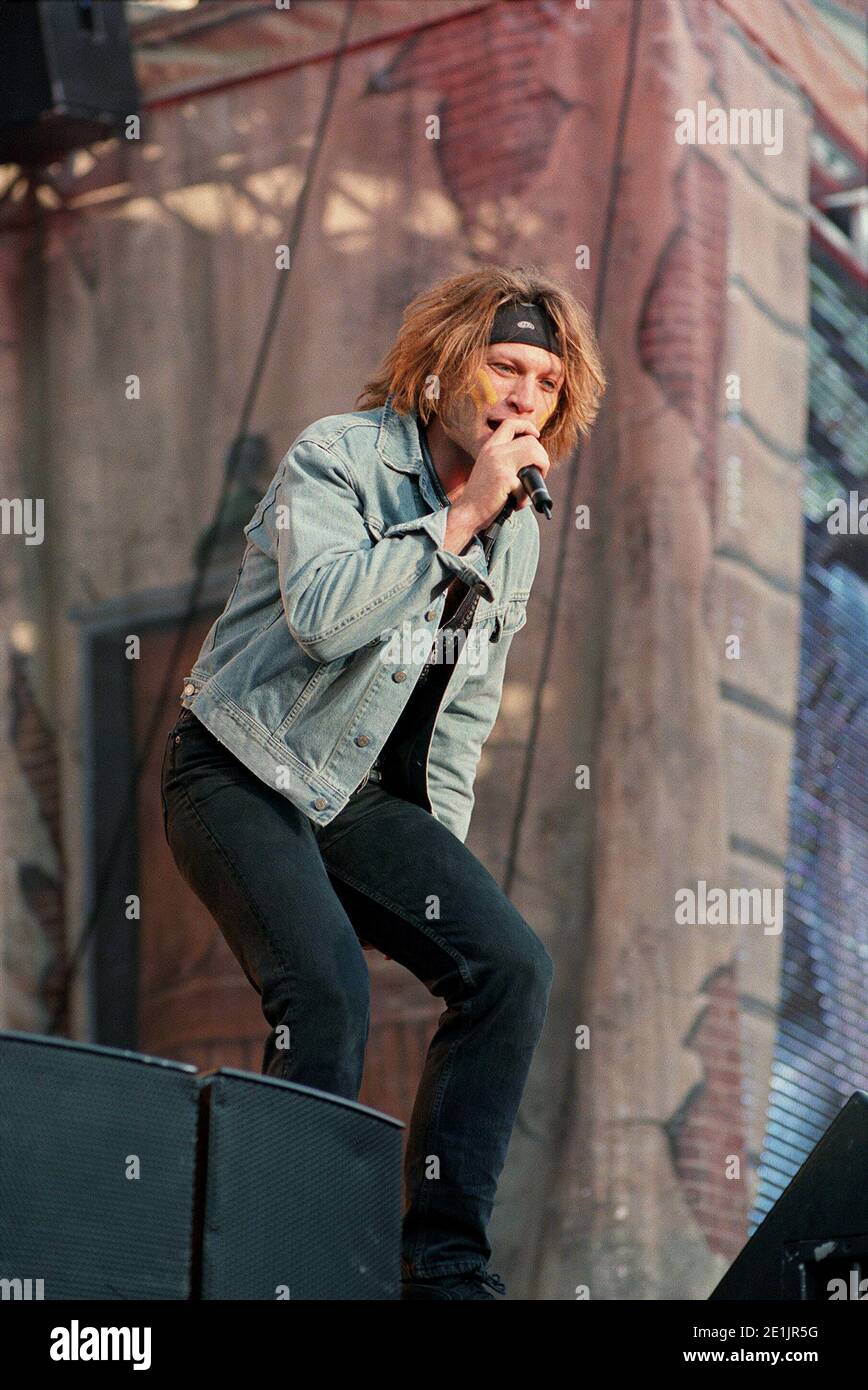 Bon Jovi in concert at Wembley Stadium in London, UK. 26th June 1995 ...