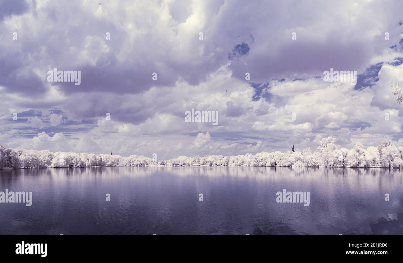 infrared photography - ir photo of landscape with tree under sky with ...