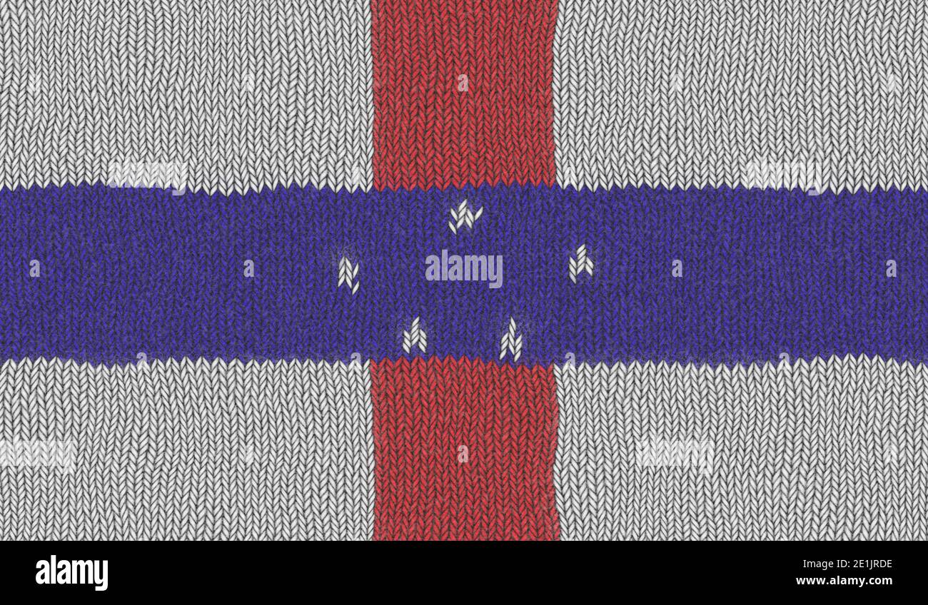 Illustration of a Knitted Flag of Netherlands Antilles Stock Photo - Alamy