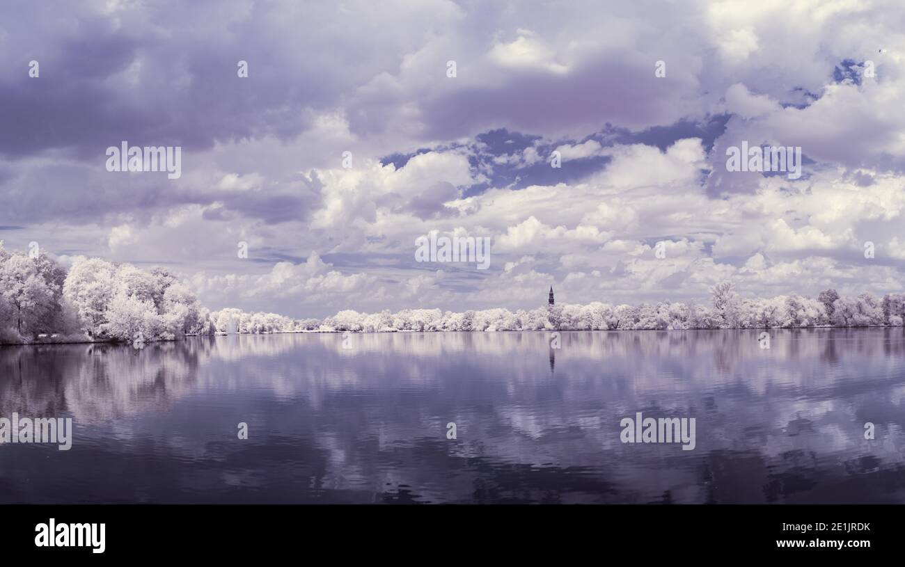 infrared photography - ir photo of landscape with tree under sky with ...