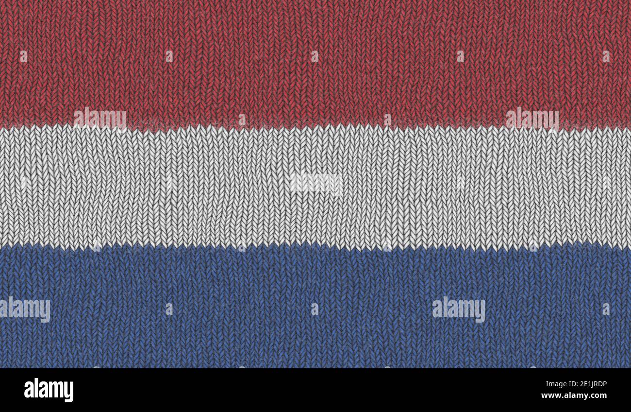 Illustration of a Knitted Flag of Netherlands Stock Photo - Alamy