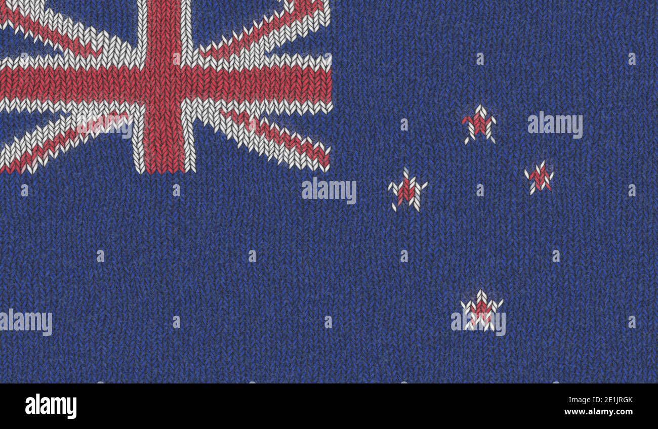 Illustration of a Knitted Flag of New Zealand Stock Photo - Alamy