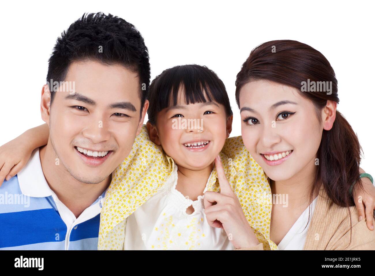 Portrait of a happy family with one child high quality photo Stock ...