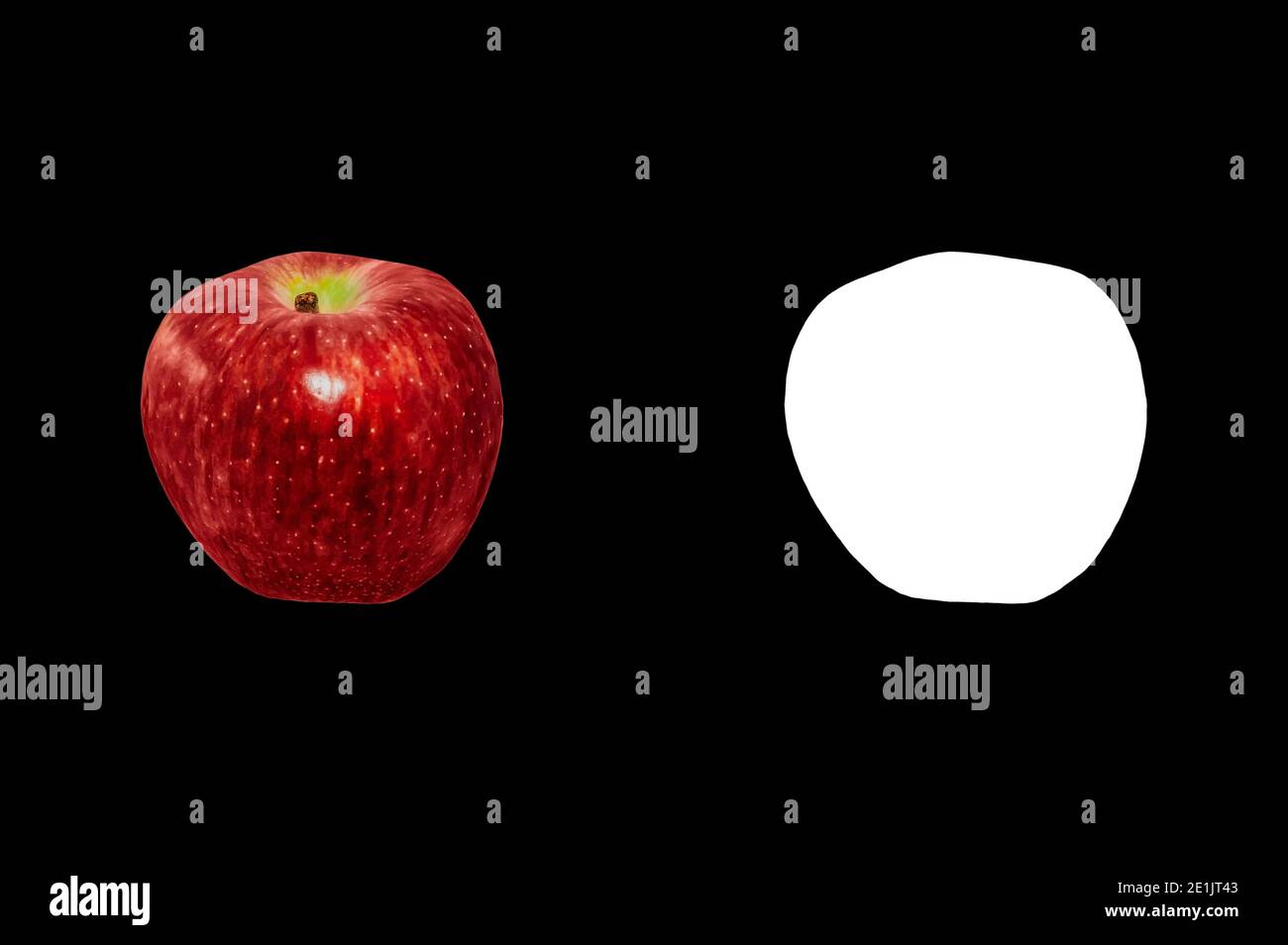 Red apple isolated on transparent background an alpha channel by black ...