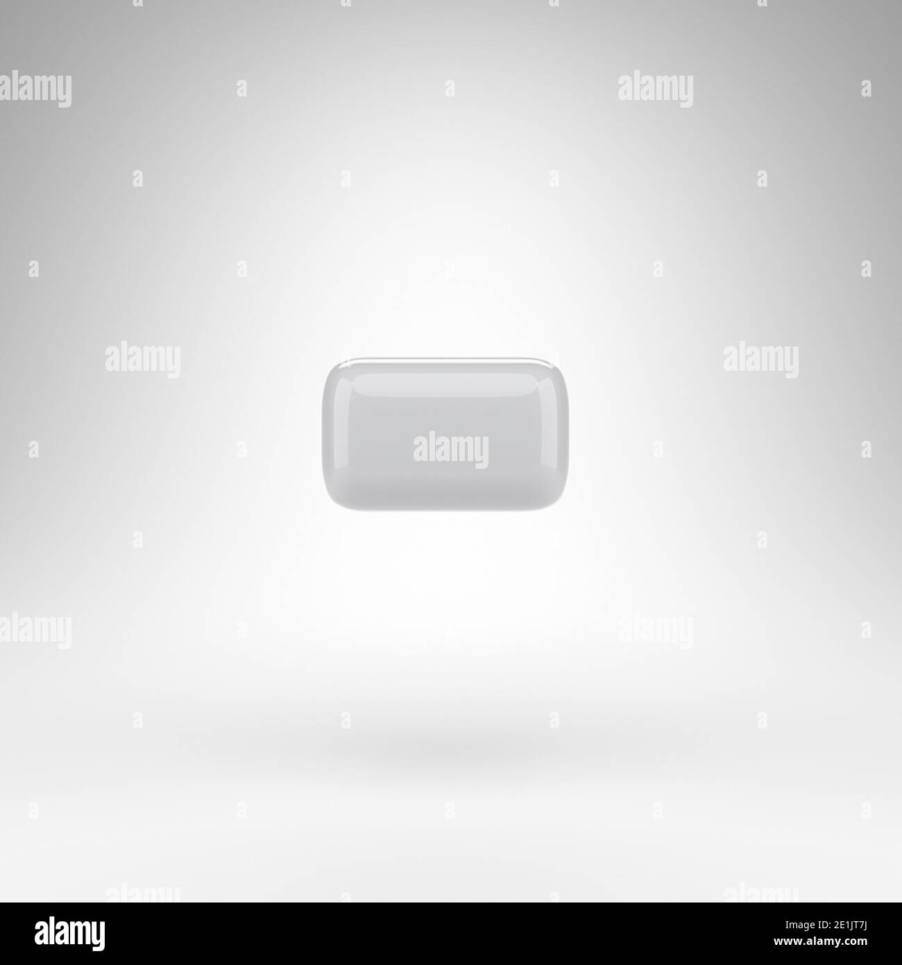 Minus symbol on white background. White plastic 3D rendered sign with ...